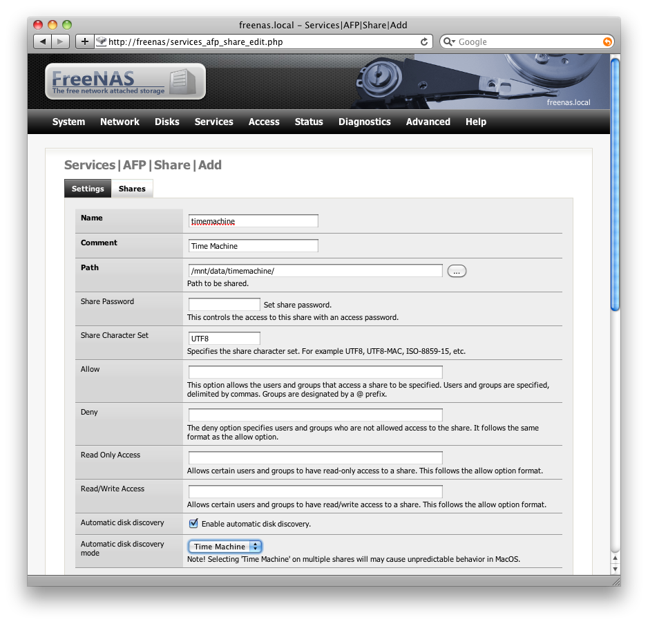 Harryd Mac Osx Time Machine And Freenas 07
